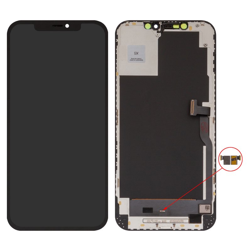 LCD compatible with iPhone 12 Pro Max, (black, with frame, HC, without ...