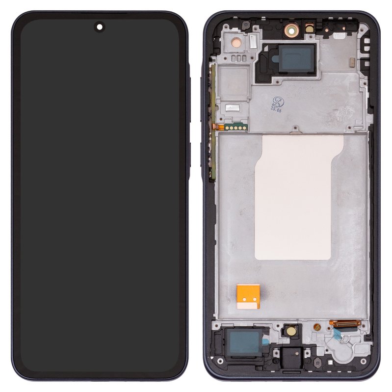 LCD compatible with Samsung A356 Galaxy A35 5G, (dark blue, with frame ...